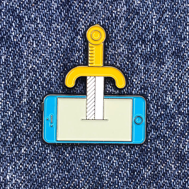 Sword In The Phone enamel pin – Burlesque of North America